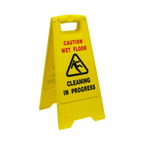 EDCO Wet Floor Cleaning in Progress Sign - STW Industrial & Safety