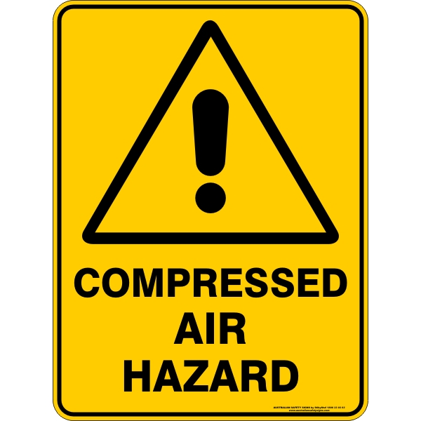 Warning Compressed Air Hazard - STW Industrial & Safety