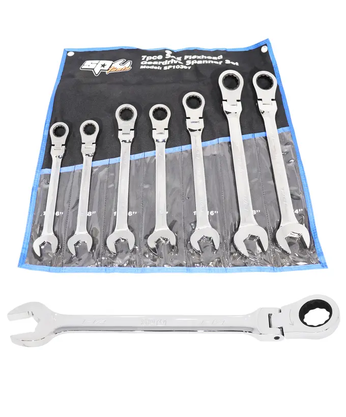 SP TOOLS Flex Head Gear Drive ROE Quad Drive Spanner Set - Jumbo - SAE ...