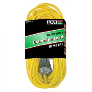EPA Extension Lead, 10A Cable, 10 Amp Plug, Yellow 10m - STW Industrial ...