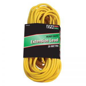 EPA Extension Lead, 10A Cable, 10 Amp Plug, Yellow 20m - STW Industrial ...