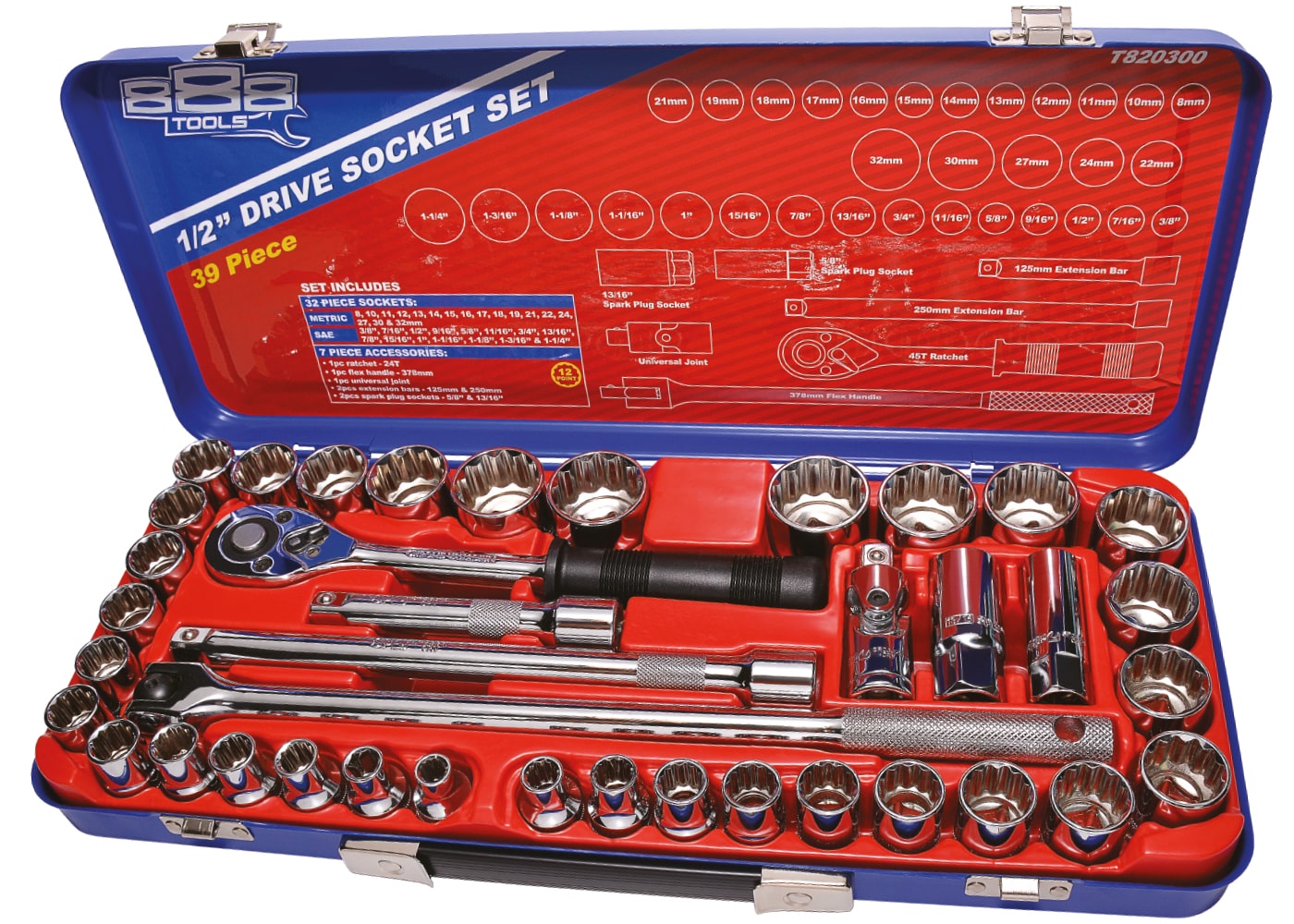 SP TOOLS 1/2"Dr Socket Set - 12pt Metric/SAE - 39pc - STW Industrial ...
