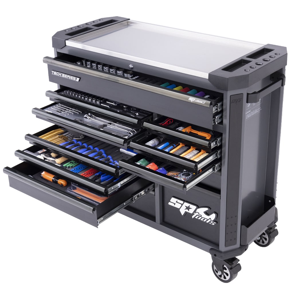 SP TOOLS Tech Series Master Technician Roller Cabinet Tool Kit 408pc ...