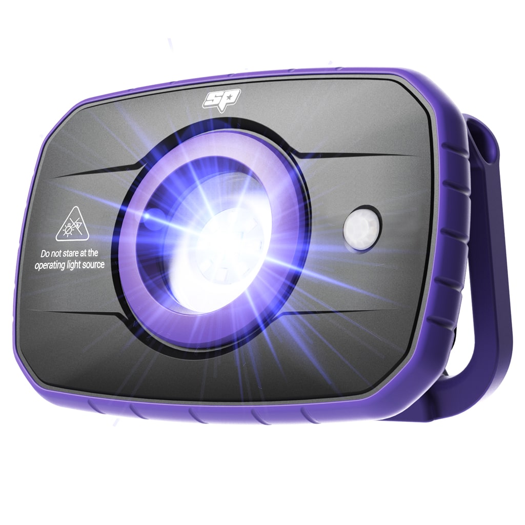SP TOOLS UV-C Disinfection Flood Light 2-in-1 Mini COB LED Quartz Lens ...