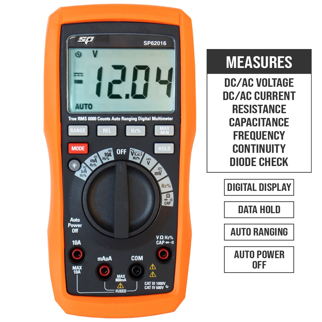 SP TOOLS Digital Multimeter - Deluxe Automotive - 0.8 to 100V - STW ...