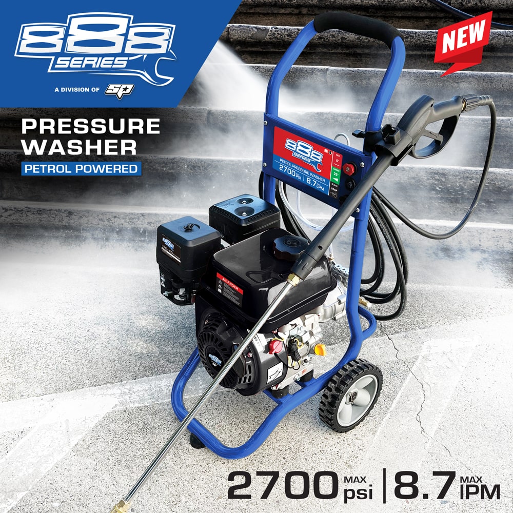 SP TOOLS Pressure Washer Petrol Powered - 2700PSI - 8.7LPM - 888 Series ...