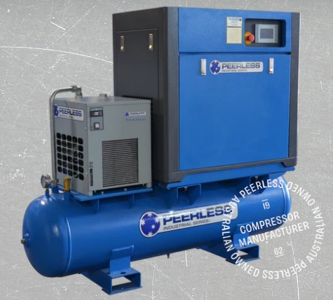 PEERLESS PRODUCTS HQD10 Rotary Screw Air Compressor with Variable Speed: Direct Drive, 10HP, 700 ...