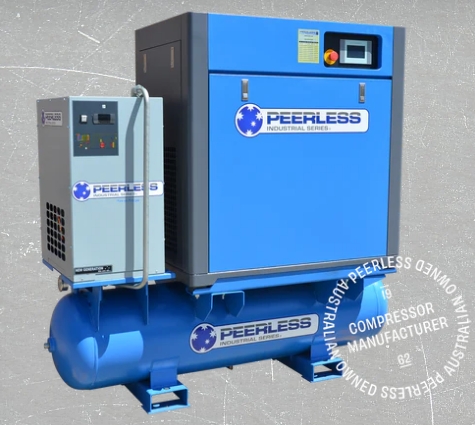 PEERLESS PRODUCTS HQD20 Rotary Screw Air Compressor with Variable Speed: Direct Drive, 20HP ...