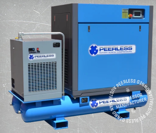 PEERLESS PRODUCTS HQD30 Rotary Screw Air Compressor with Variable Speed: Direct Drive, 30HP ...