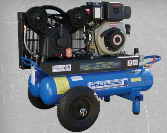 PEERLESS PRODUCTS PV25 Diesel Air Compressor: Belt Drive, Yanmar L70 ...