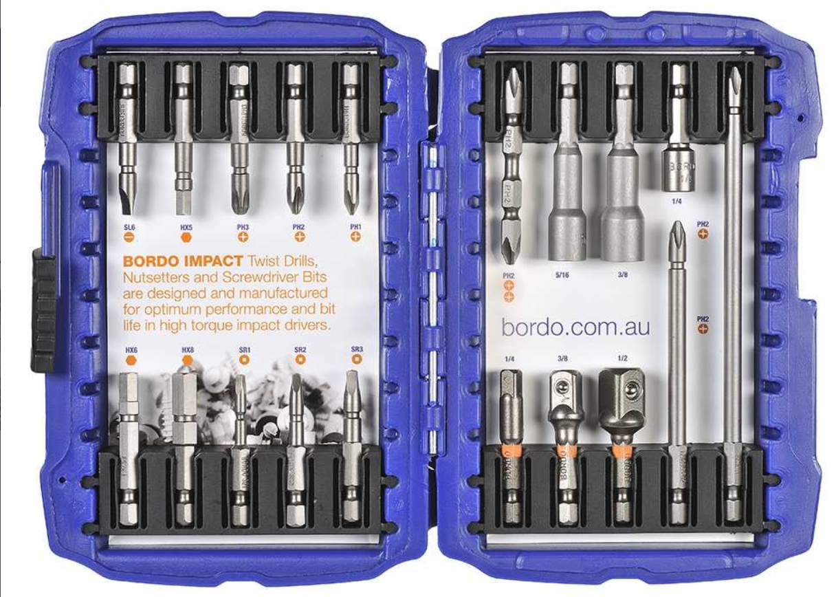 BORDO 19 Piece IMPACT Screwdriver Insert Bit, Power Bit and Nutsetter ...