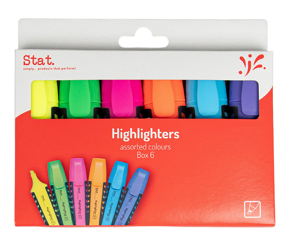 STAT Assorted Highlighters 6pk - STW Industrial & Safety
