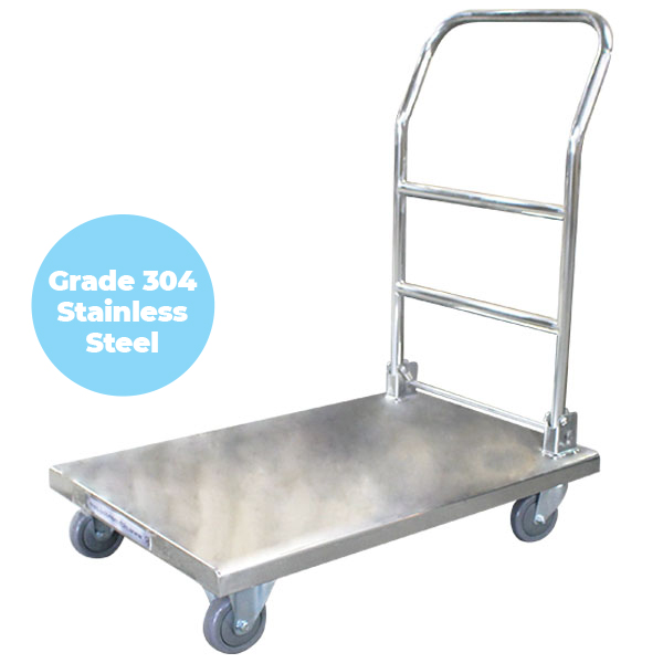 RICHMOND 820 x 515mm Grade 304 Stainless Platform Trolley - STW ...