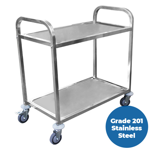 RICHMOND 950 x 500mm 2 Tier Grade 201 Stainless Service Trolley - STW ...