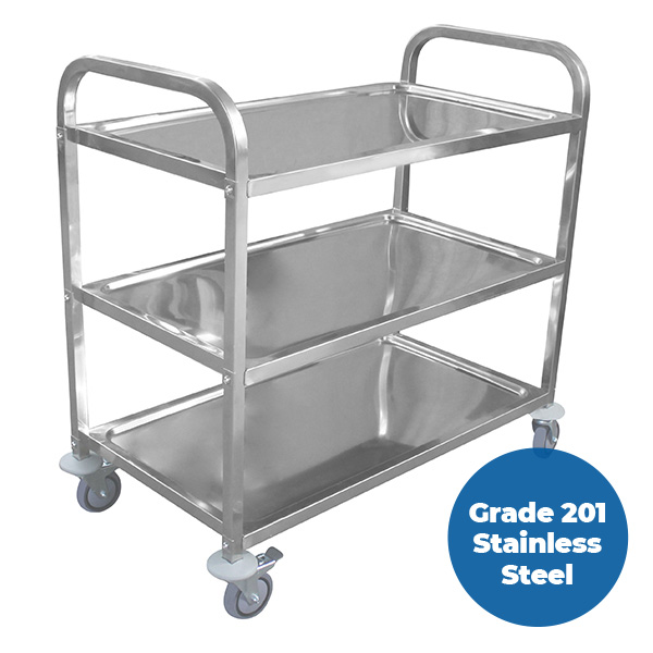 RICHMOND 950 x 500mm 3 Tier Grade 201 Stainless Service Trolley - STW ...
