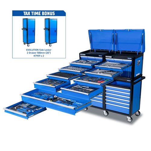 KINCROME EVOLUTION Workshop Tool Kit 648 Piece 27 Drawer (53”) - STW ...