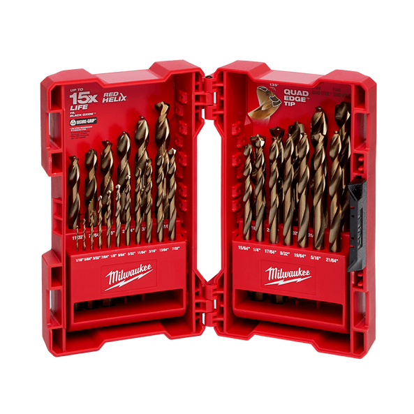 MILWAUKEE Red Helix Cobalt SAE Drill Bit 29Pc Kit - STW Industrial & Safety