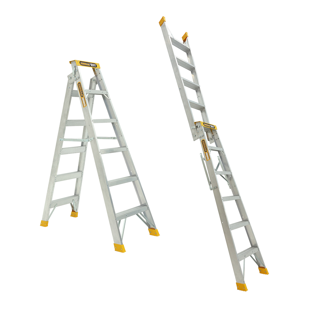 GORILLA Heavy Duty Aluminium Dual Purpose Ladders - STW Industrial & Safety