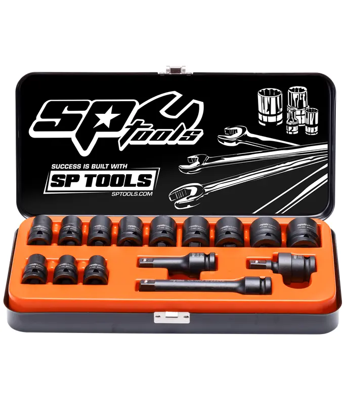 SP TOOLS 1/2"Dr Impact Socket Set - Metric Only - 6pt - 15pc - STW ...