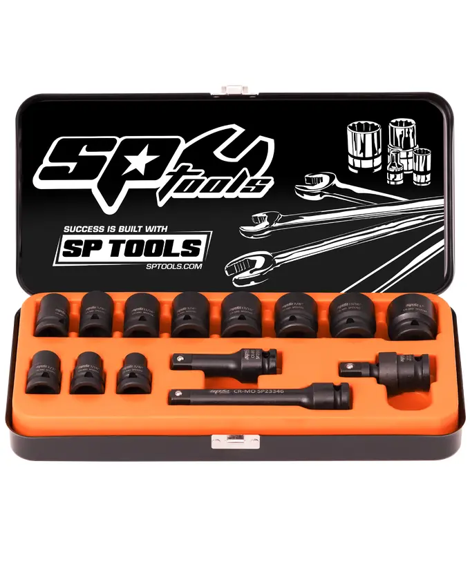 SP TOOLS 1/2"Dr Impact Socket Set - SAE Only - 6pt - 14pc - STW ...