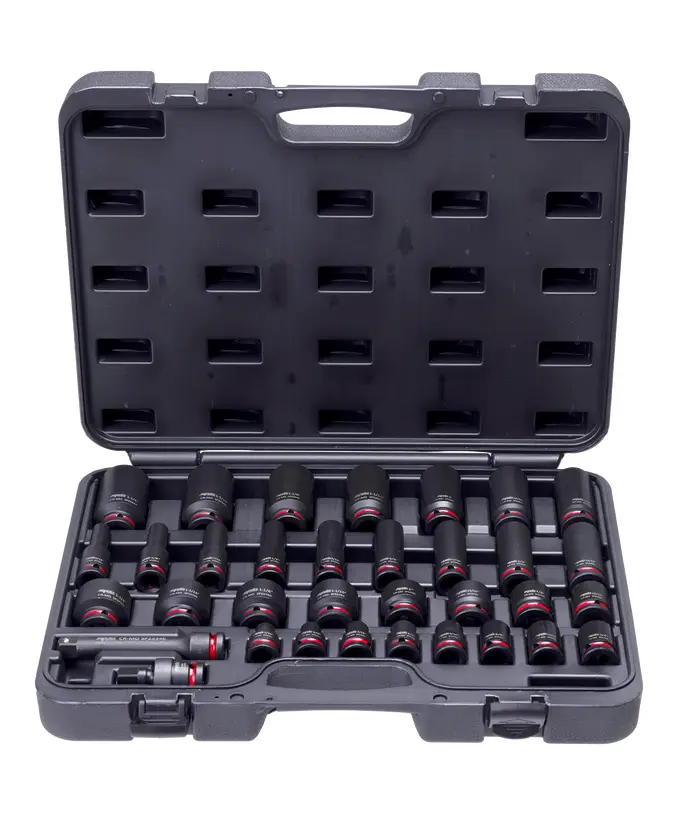 SP TOOLS 1/2"Dr Impact Socket Set - Standard & Deep - SAE Only - Colour ...