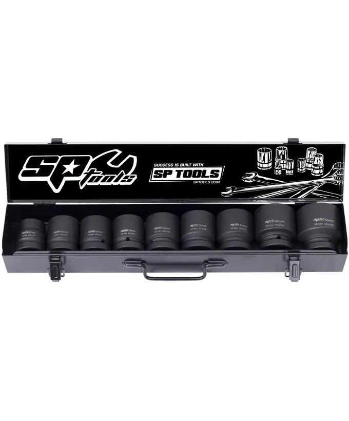 SP TOOLS 1"Dr Impact Socket Set - Metric Only - 6pt - 9pc - STW ...