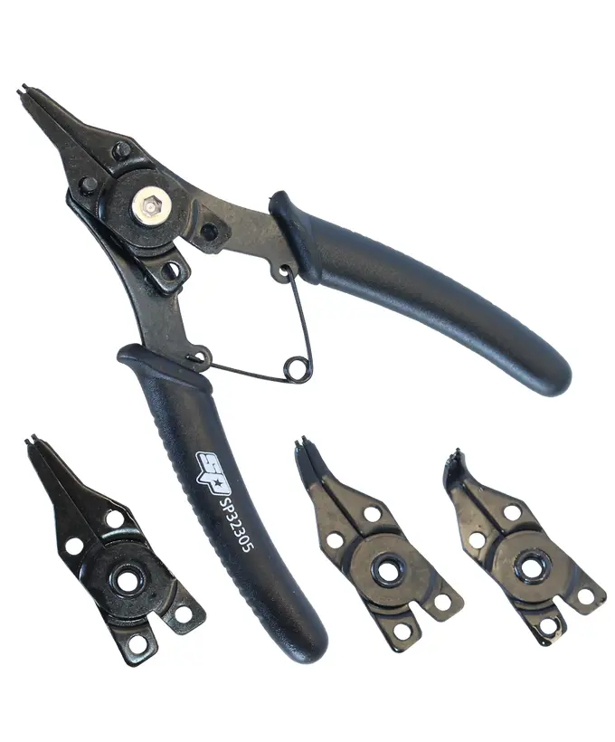 SP TOOLS 4-in-1 Circlip Plier Set (Snap Ring) - 4x Interchangeable ...