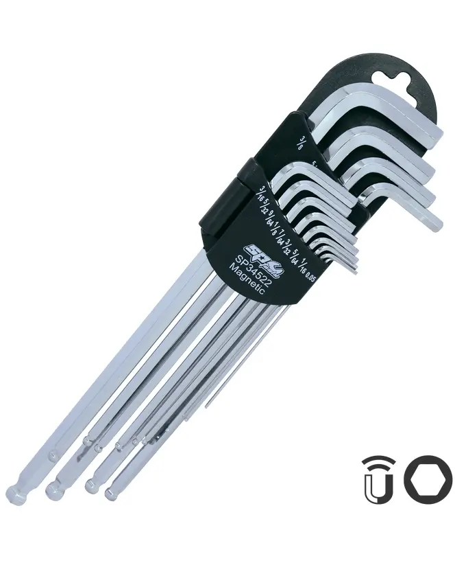 SP TOOLS Magnetic Ball Drive Hex Key Set - SAE - Chrome - 13pc - STW ...