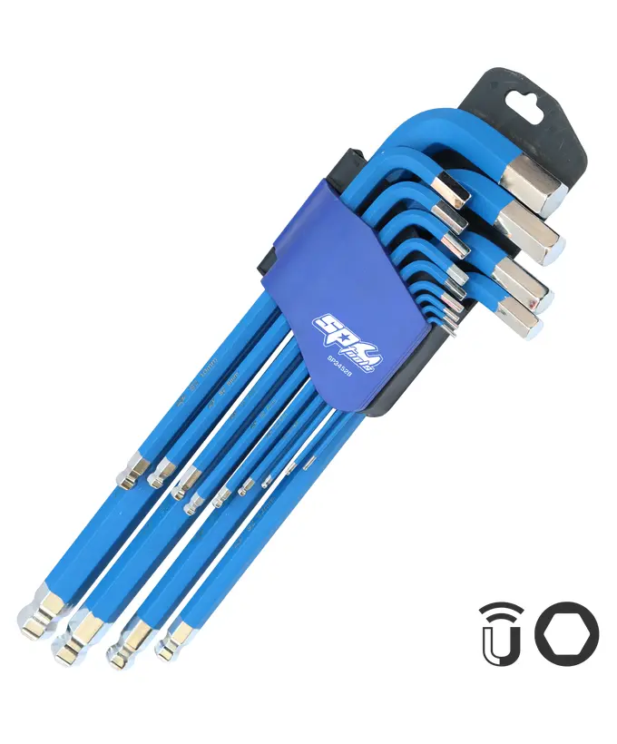 SP TOOLS Magnetic Ball Drive Hex Key Set - Jumbo Metric - Colour Coded ...