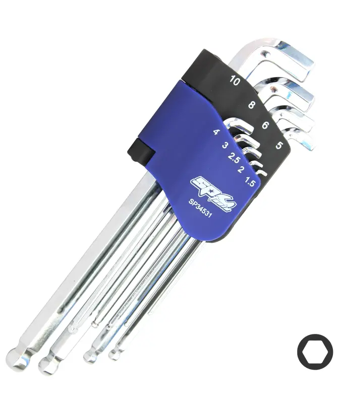 SP TOOLS Ball Drive Hex Key Set - Metric - Stubby - Colour Coded 9pc ...