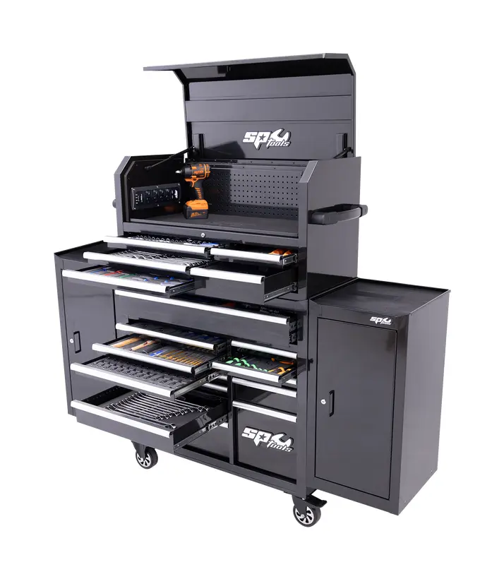 SP TOOLS Sumo Series Power Hutch Tool Kit with Dual Side Cabinets 577pc ...