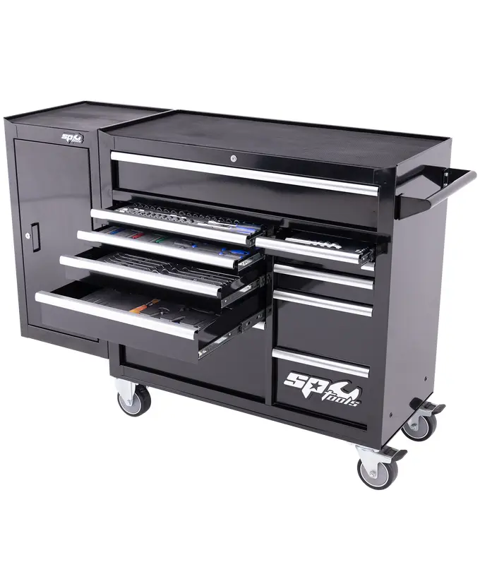 SP TOOLS Custom Series Roller Cabinet Tool Kit with Side Cabinet 238pc ...