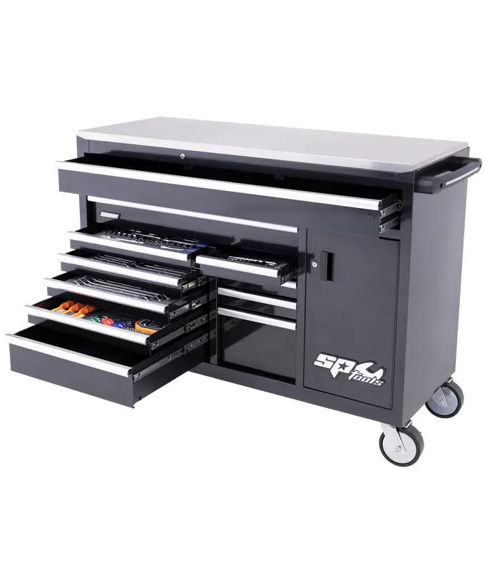 SP TOOLS Sumo Series Roll Cab Tool Kit with Power Tool Cupboard and ...