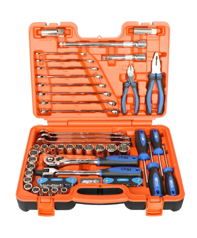 SP TOOLS Tool Kit in X-Case - 1/2"Dr - 60pc - Metric/SAE - STW ...