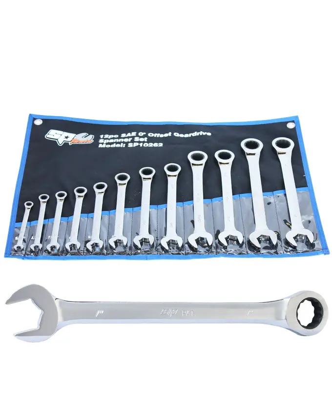 SP TOOLS Gear Drive ROE Quad Drive Spanner Set - 0° Offset - SAE - 12pc ...