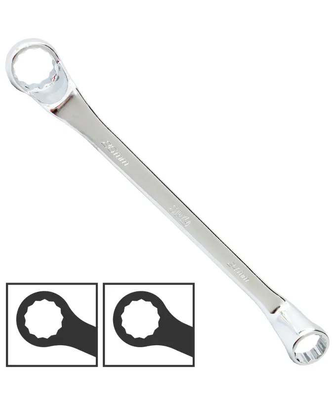SP TOOLS Double Ring Spanners - Long - Metric - 75° Offset - Individual ...