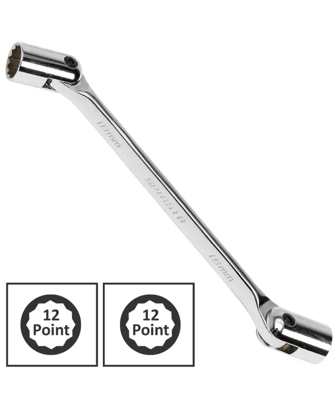 SP TOOLS Dual Flexhead Socket Spanners - 12pt - Metric - Individual ...