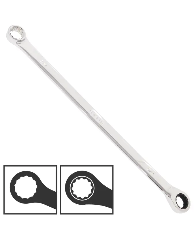 SP TOOLS Box Drive Double Ring Spanners - Extra Long - SAE - 0° Offset ...