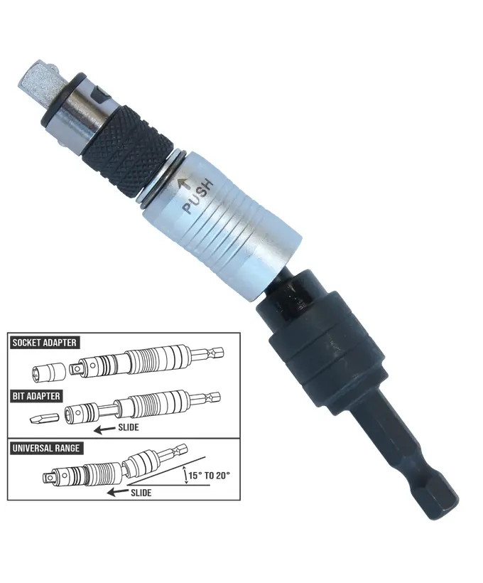 SP TOOLS 2-in-1 Socket to Bit Adapter - Universal - 1/4"Dr & 1/4" Hex ...