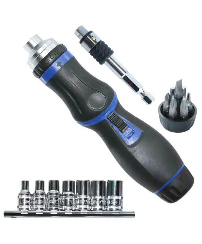 SP TOOLS 2-in-1 Rotatable Ratchet Driver Set - 1/4" Bit & Socket Rail ...
