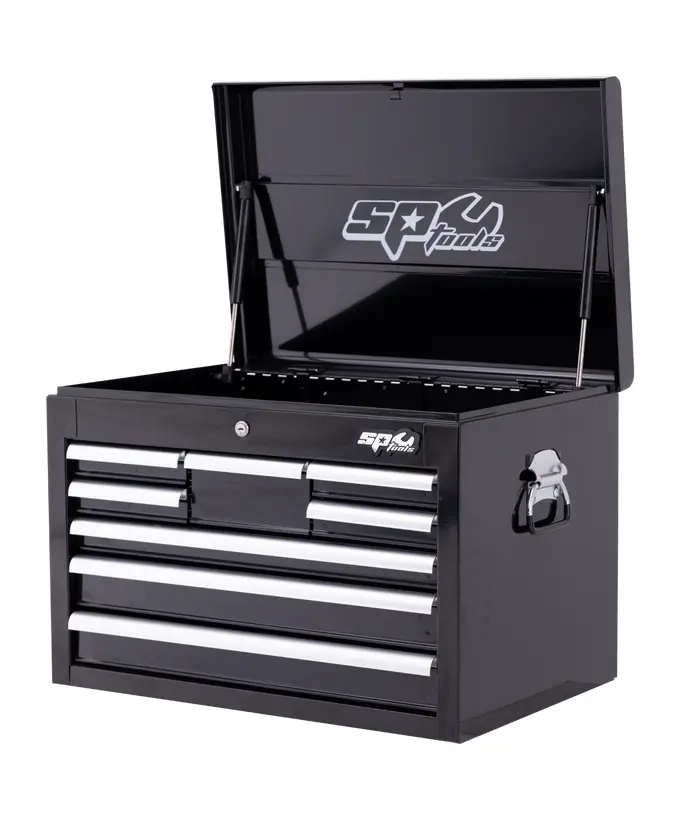 SP TOOLS Custom Series Tool Box - Deep Depth - 8 Drawer - Black/Chrome ...