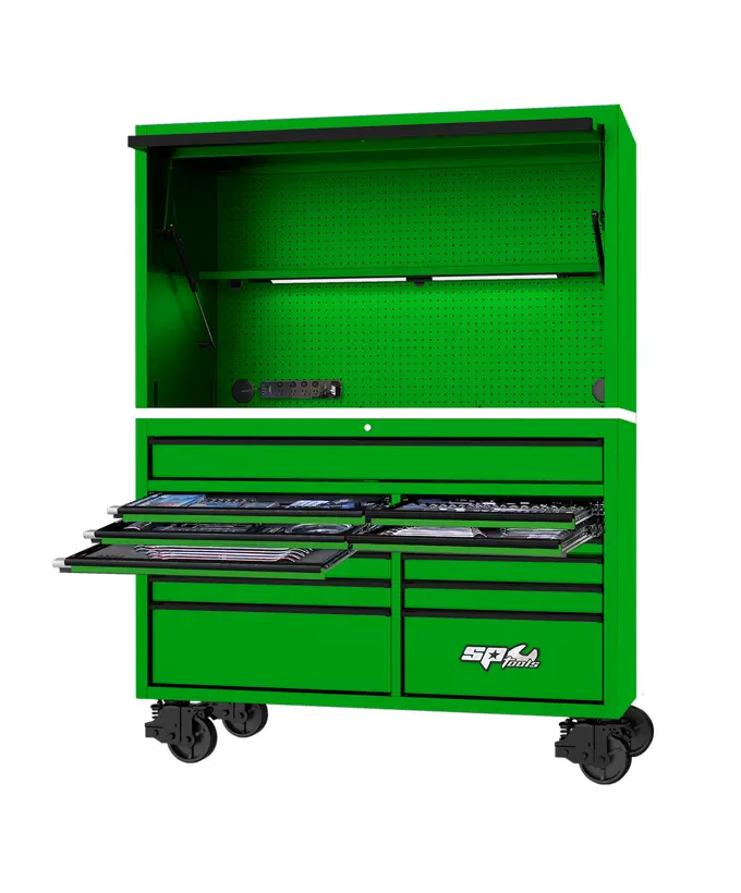 SP TOOLS 59" USA Sumo Series Roll Cab & Power Hutch Tool Kit - 631pc ...