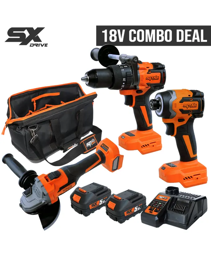 SP TOOLS 18v Workshop Combo Kit - 5.0Ah x2 - Plus 12v/18v Battery ...
