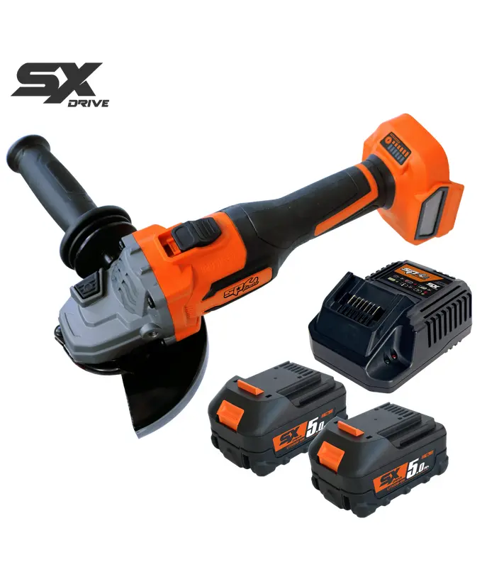 SP TOOLS 18v 125mm (5") Brushless 6 Speed Angle Grinder Kit - 5.0Ah X2 ...